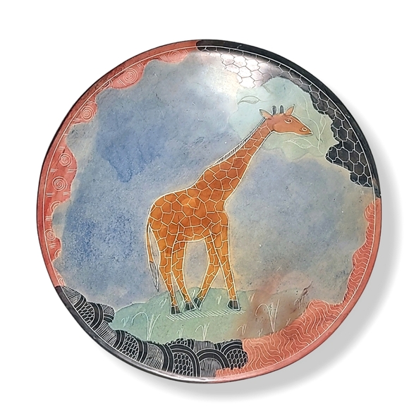 Kenya | Accents | African Hand Carved Stone Plate Giraffe Kenya 85 X 2 ...